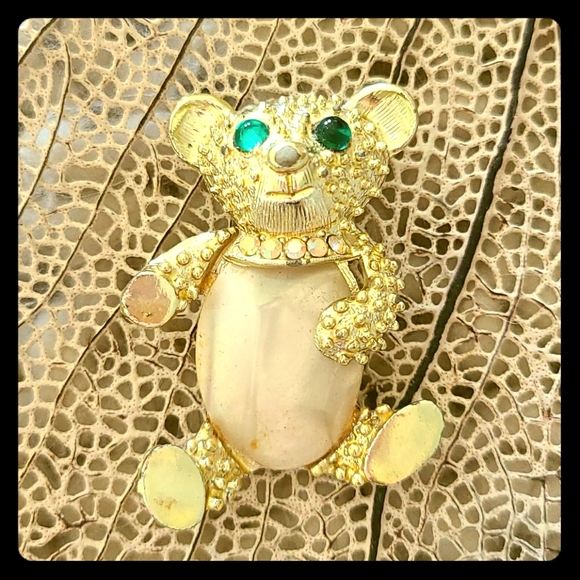 Vintage | Jewelry | Vintage Flexible Teddy Bear Pin | Poshmark